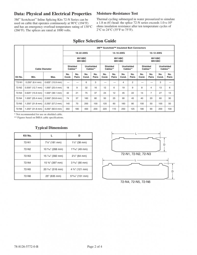 3M Scotchcast 72-N Series datasheet page 2