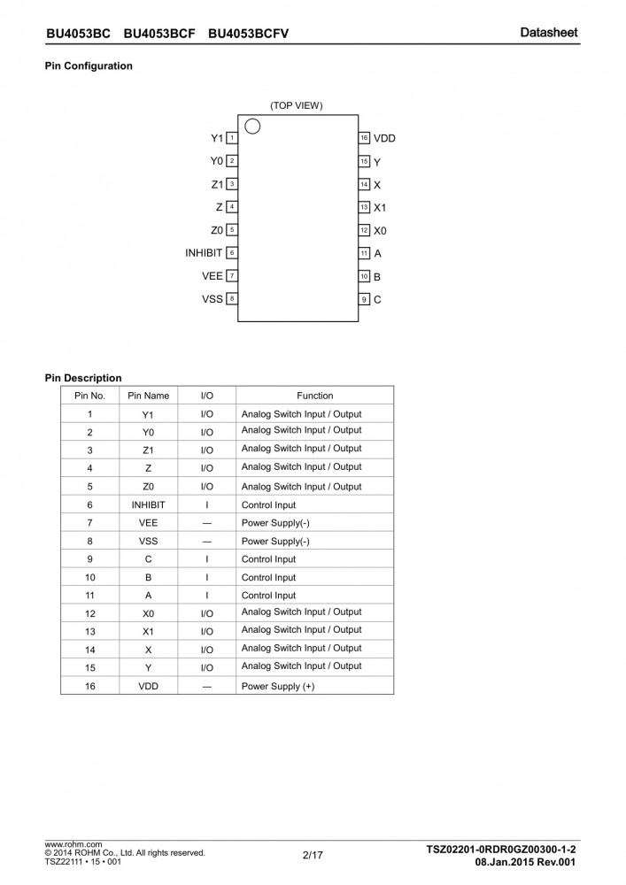 BU4053BCFV-E2 datasheet page 2