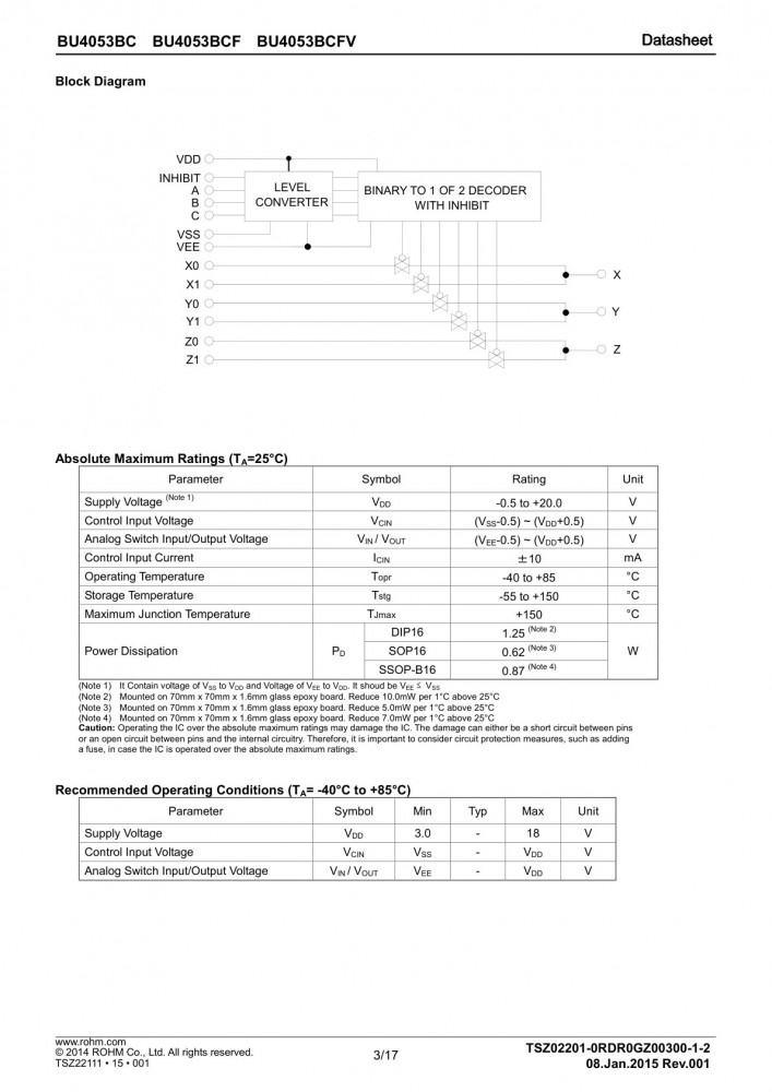 BU4053BCFV-E2 datasheet page 3