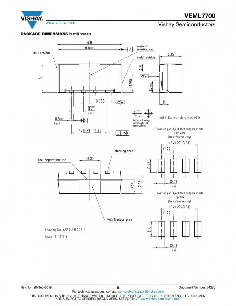 VEML7700-TR datasheet page 8