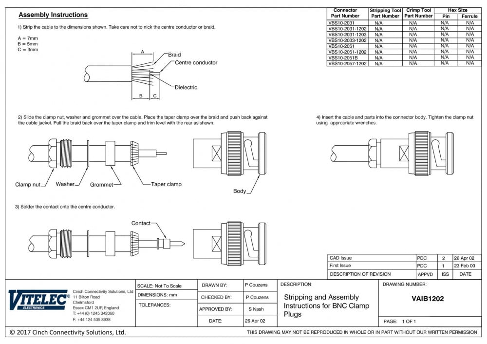 CINCH VBS10 assembly instruction preview