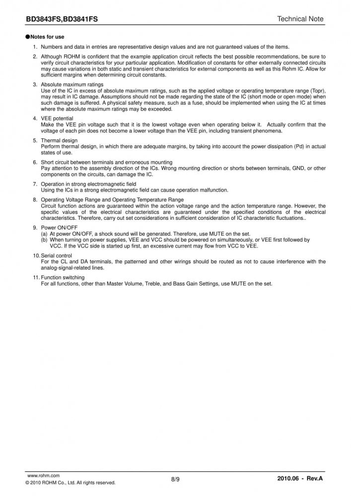 BD3841FS-E2 technical document page 8