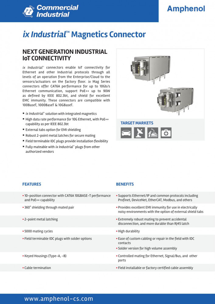 Amphenol NDMB134100 technical document page 1