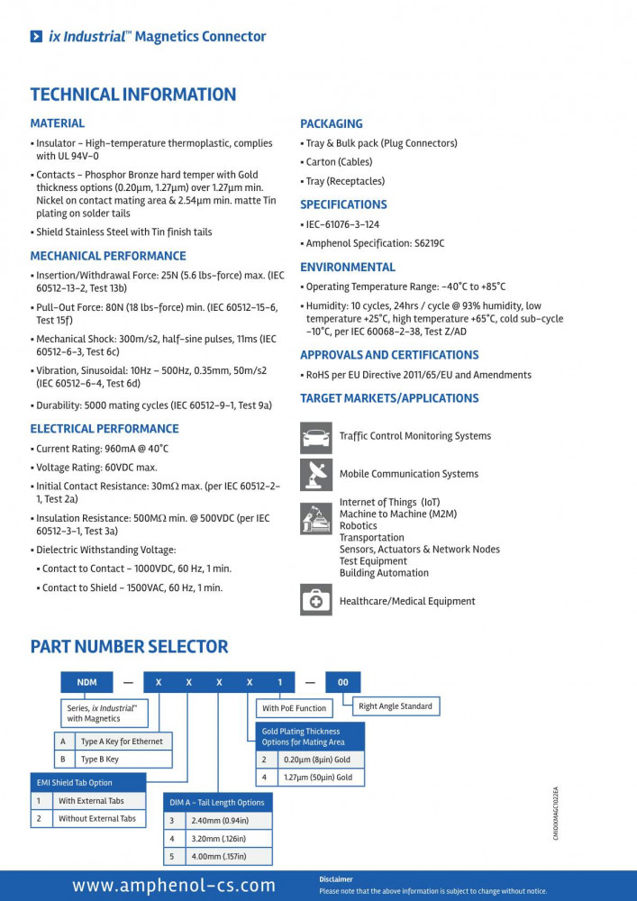 Amphenol NDMB134100 technical document page 2