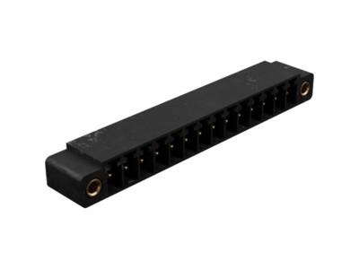 3.50mm Pitch Eurostyle Right-Angle PCB Header, with Threaded Retention Inserts, Gold (Au) Plated, Black, 14 Circuits for sale