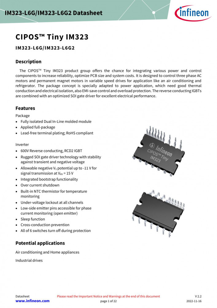 IM323 datasheet page 1