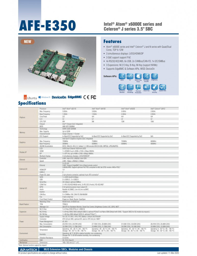 AFE-E350 technical document page 1