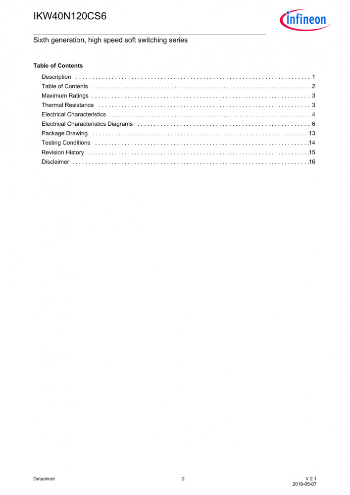 IKW40N120CS6 datasheet page 2