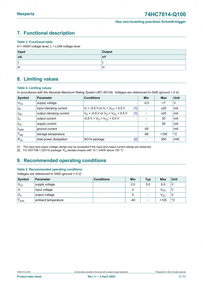 74HC7014D-Q100J datasheet page 3