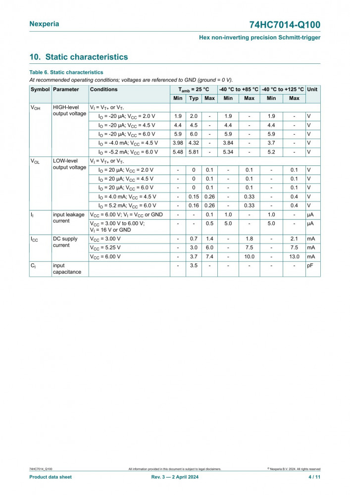 74HC7014D-Q100J datasheet page 4