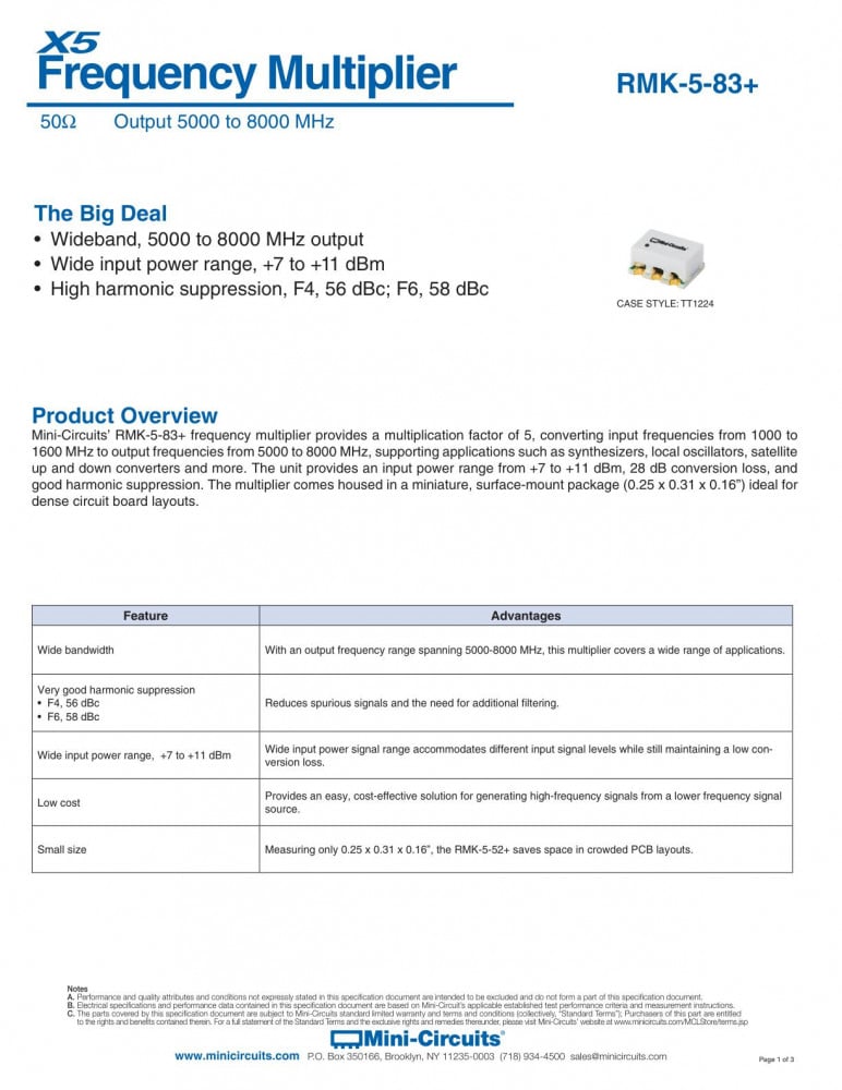 RMK-5-83+ product overview and key features