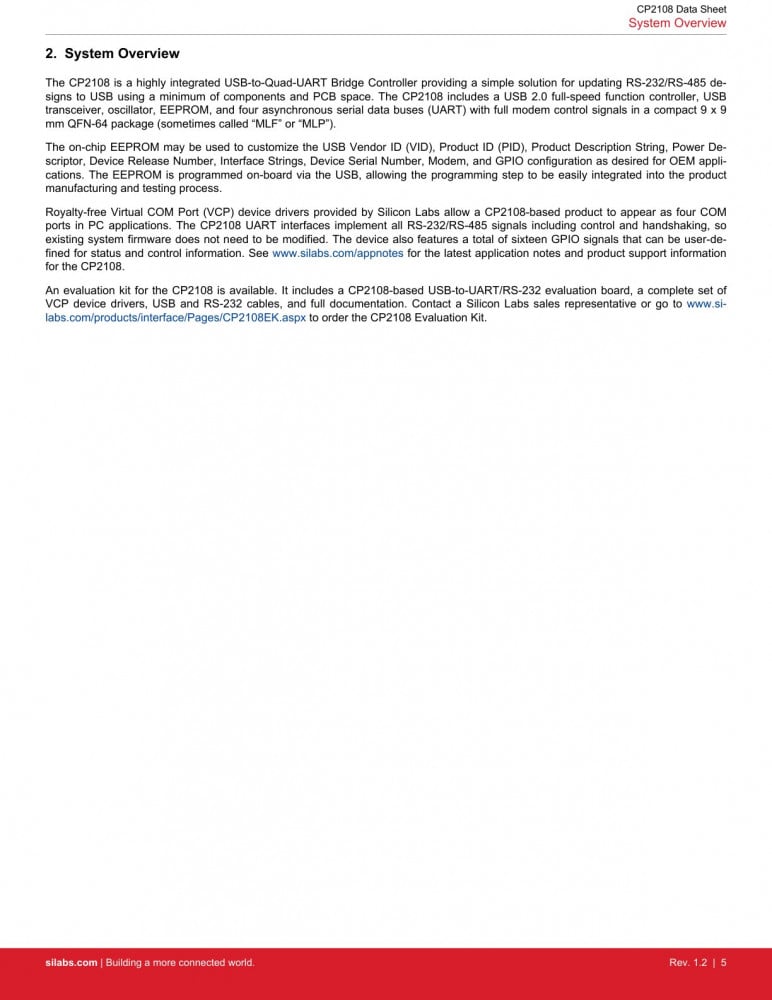 CP2108 datasheet page 5