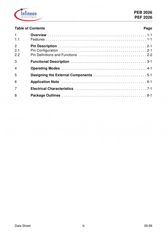 PEB2026 datasheet page 3