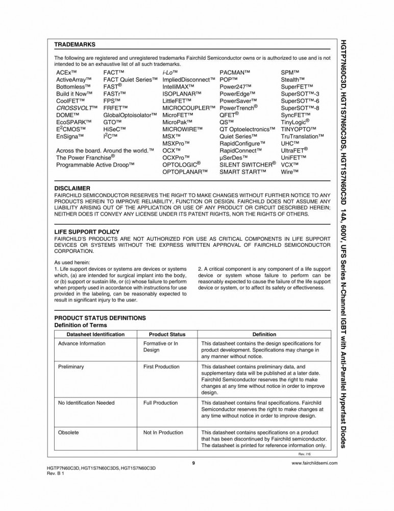 HGTP7N60C3D datasheet page 9