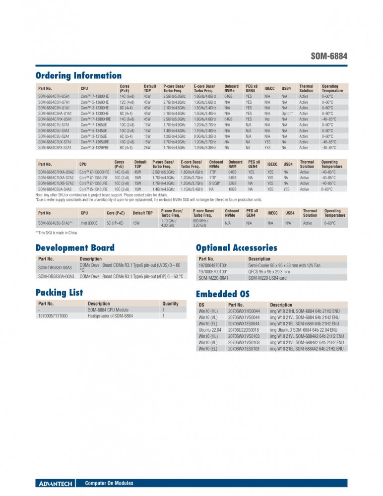 SOM-6884 technical document page 5