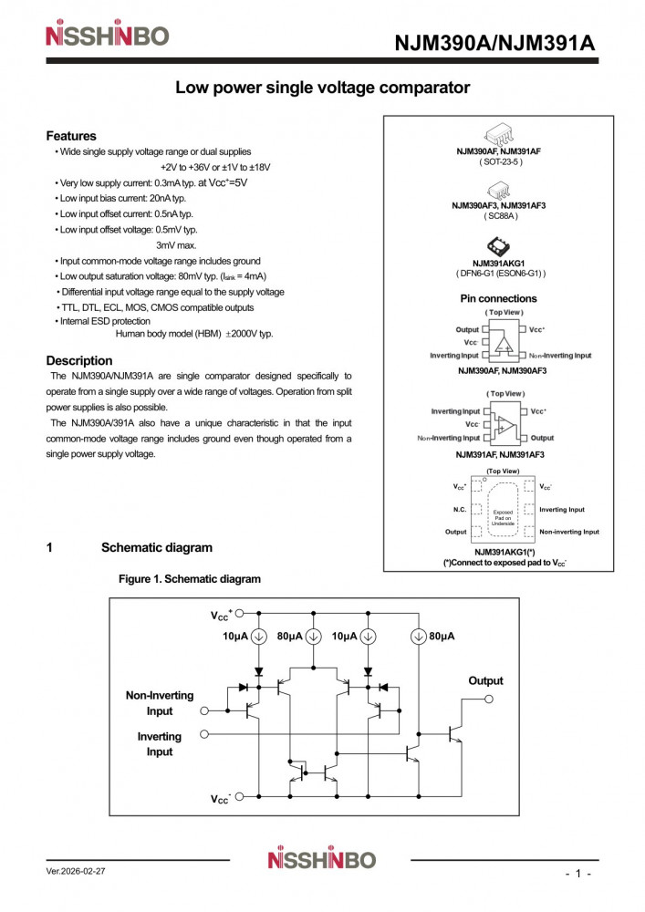 NJM391A datasheet page 1