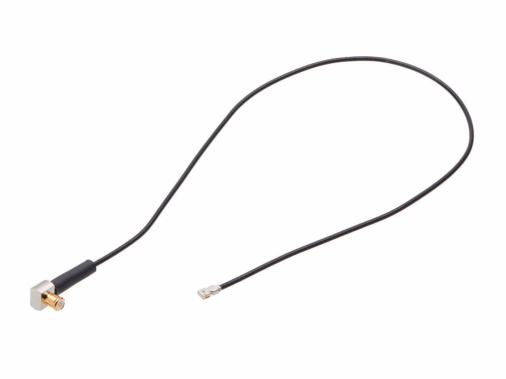 MCX Right-Angle Plug to I-PEX MHF4L LK Plug on 1.37mm Cable, 305.80mm Length, 50 Ohms