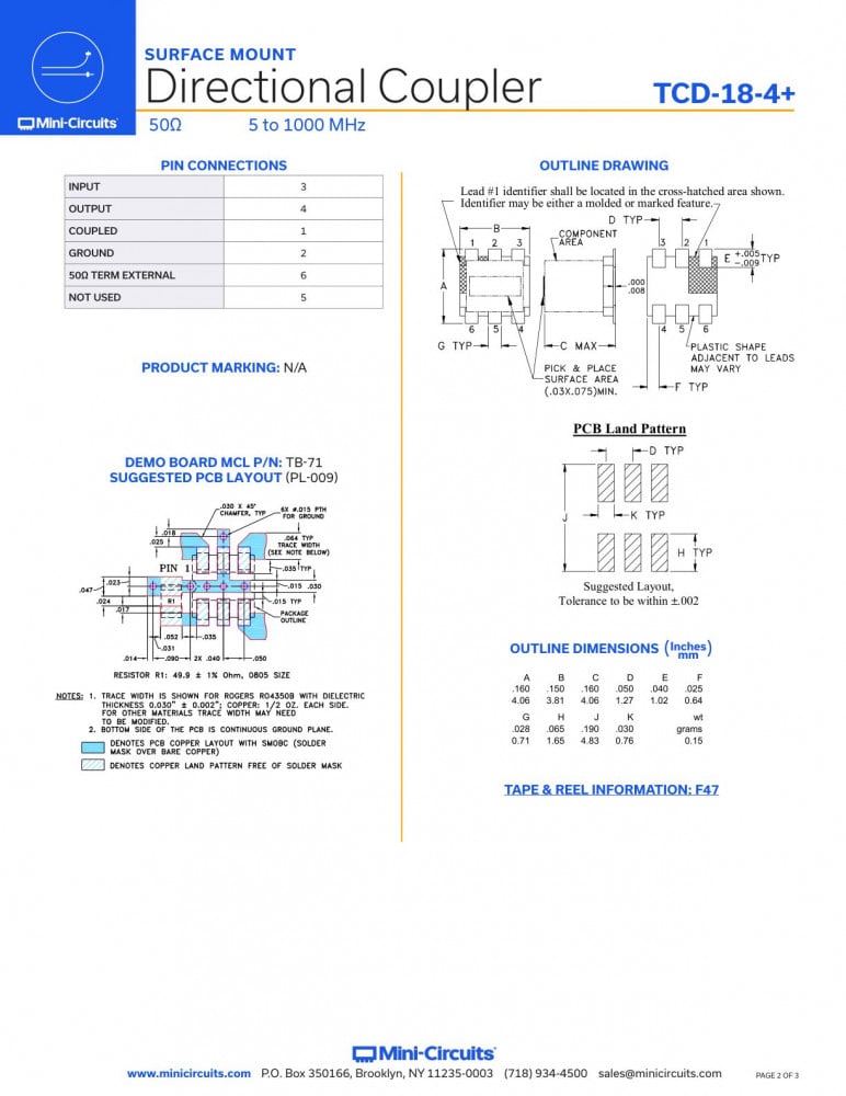 TCD-18-4+ datasheet page 2