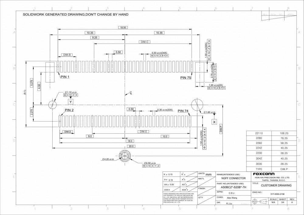 FOXCONN AS0BC21-S20BM-7H technical drawing page 3