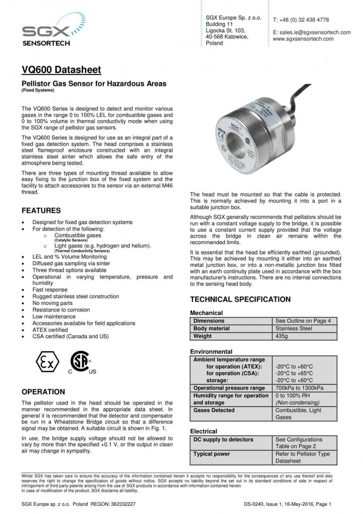 VQ600 datasheet page 1
