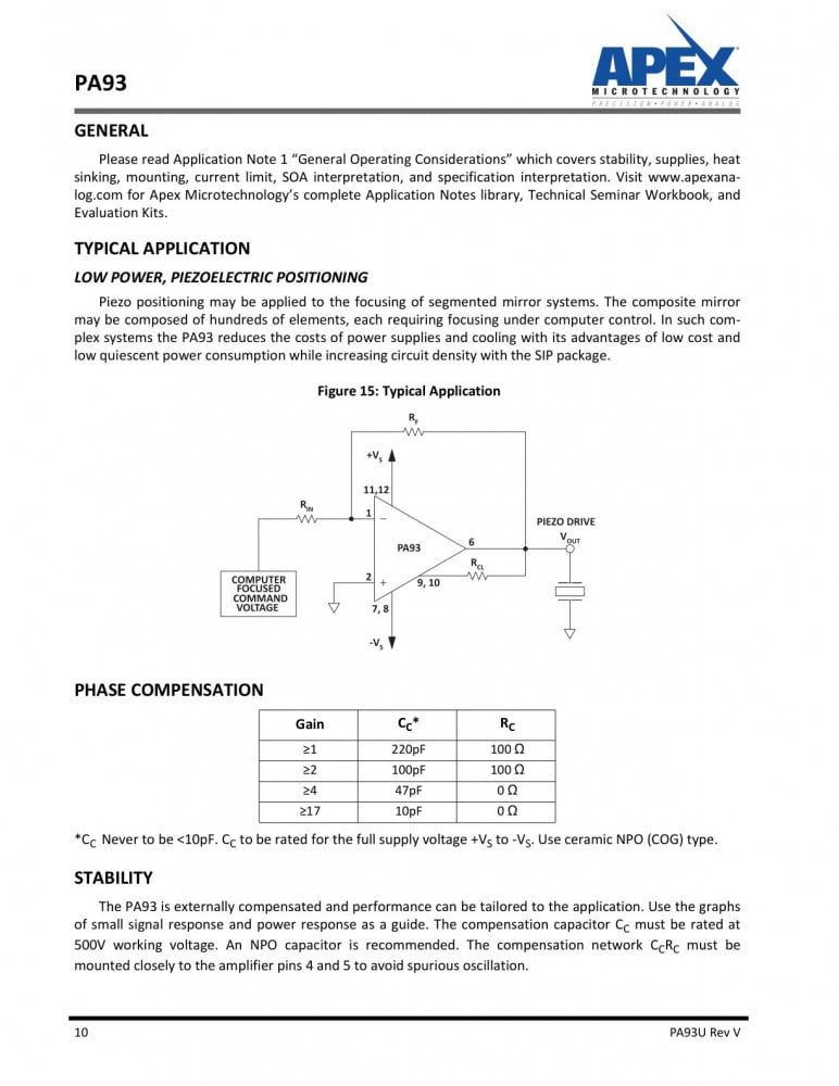 PA93 datasheet page 10