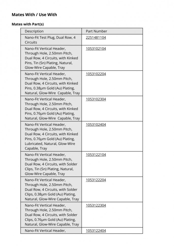 Technical document page 3 for MOLEX 2263622204