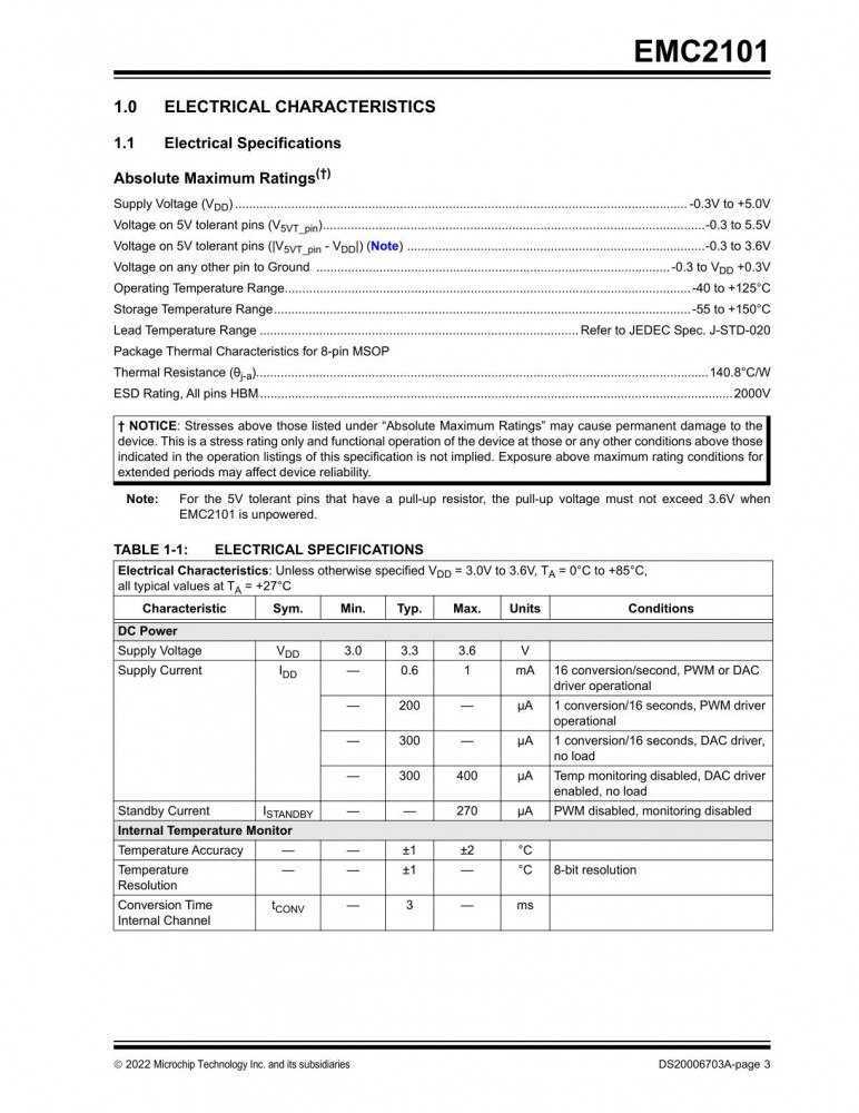 EMC2101 technical document page 3