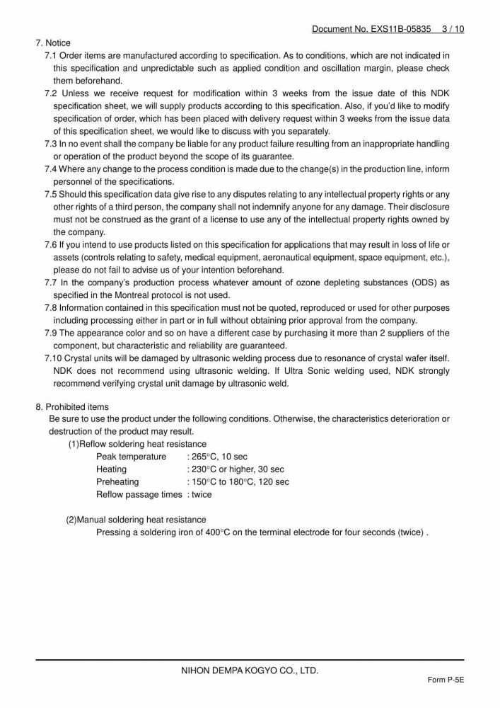 NDK NX2012SA specification page 3