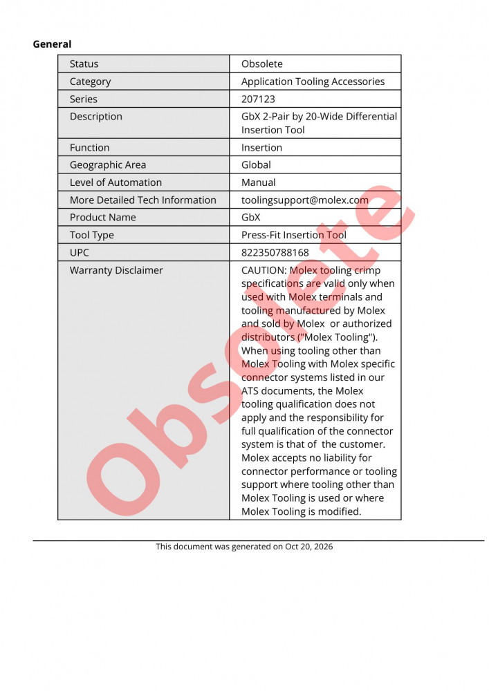 MOLEX 622022420 tooling document preview, page 2