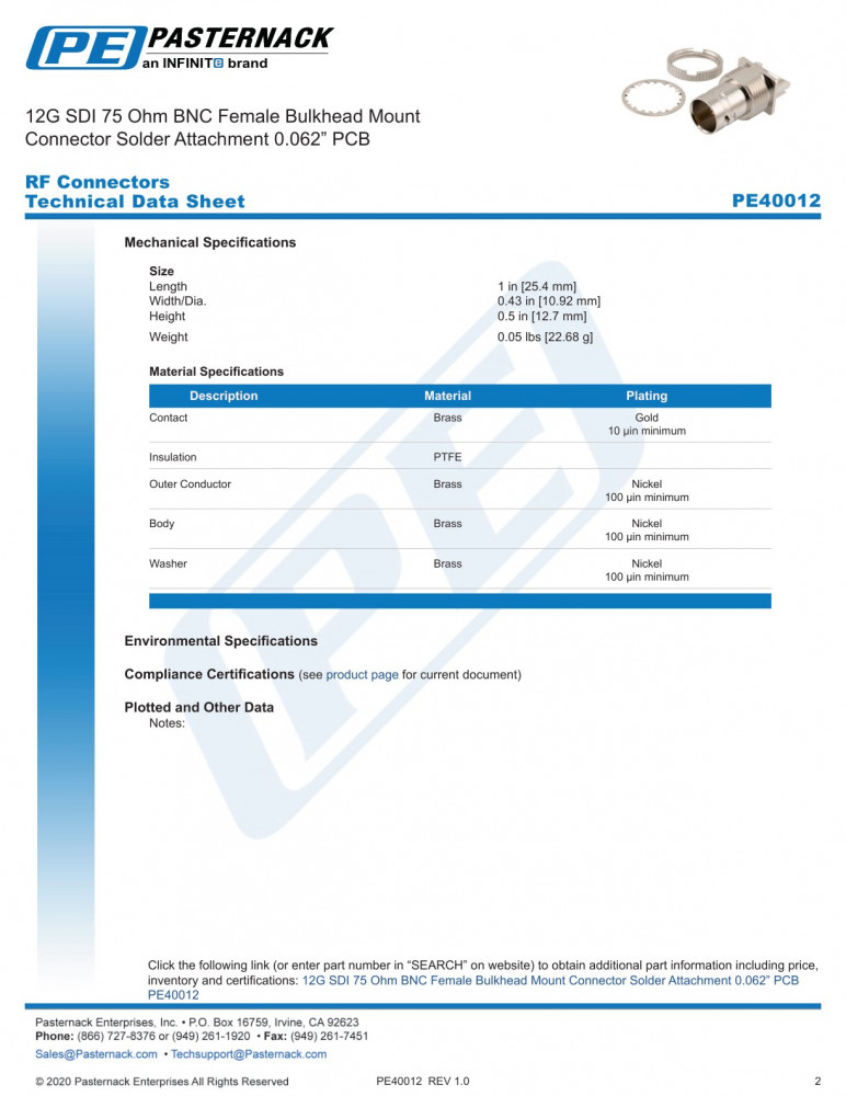 PE40012 technical document page 2