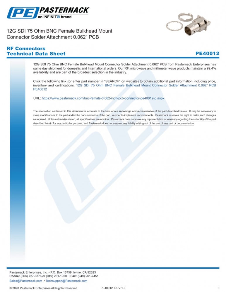 PE40012 technical document page 3