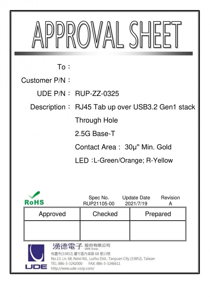 RUP-ZZ-0325 technical document page 1