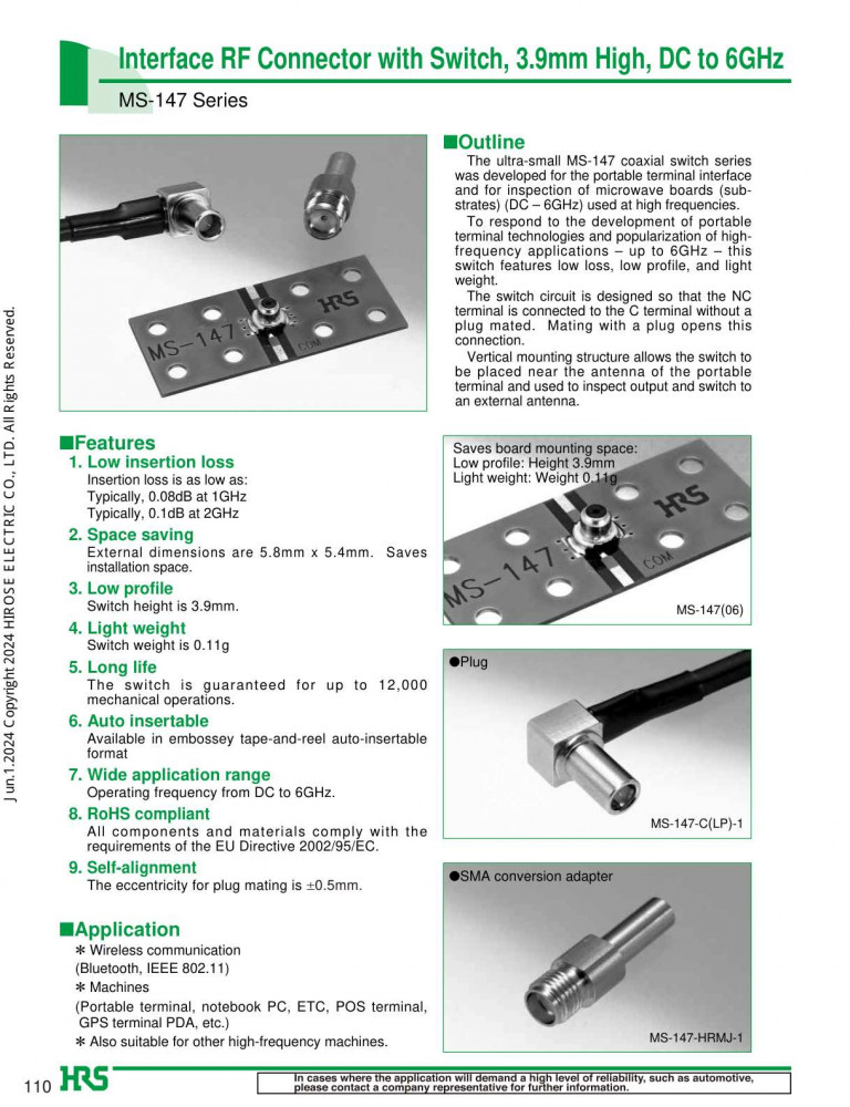 MS-147 series datasheet page 1