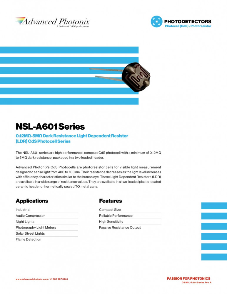 NSL-A601 series datasheet page 1
