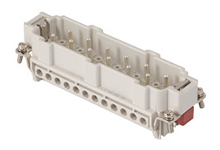 Heavy-Duty Crimp Contact Insert, Male, 8-Pole, 16A, for Turned Crimp Contacts, Size «34.2x14.6»