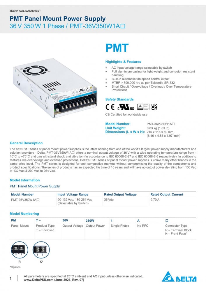 PMT-36V350W1AR datasheet page 1