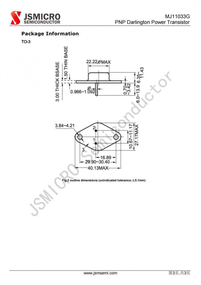 MJ11033G-JSM datasheet page 3