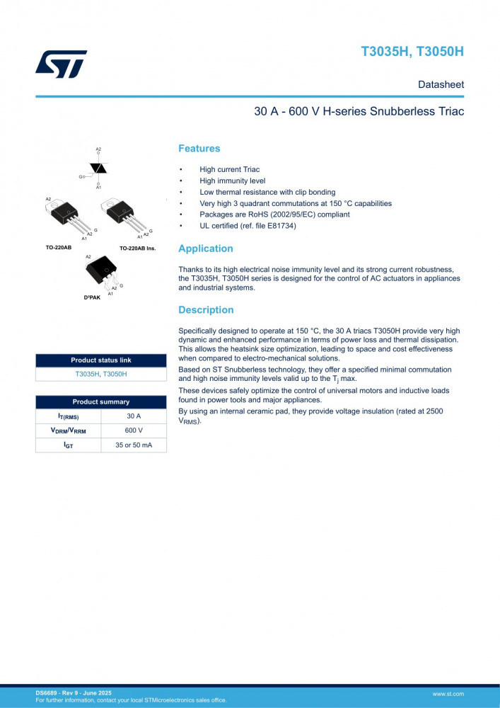 T3035H datasheet page 1