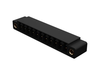 3.50mm Pitch Eurostyle Right-Angle PCB Header, with Threaded Retention Inserts, Gold (Au) Plated, Black, 11 Circuits for sale