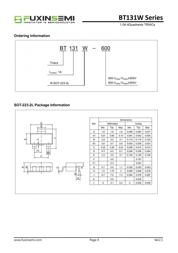 BT131W-800 datasheet page 4