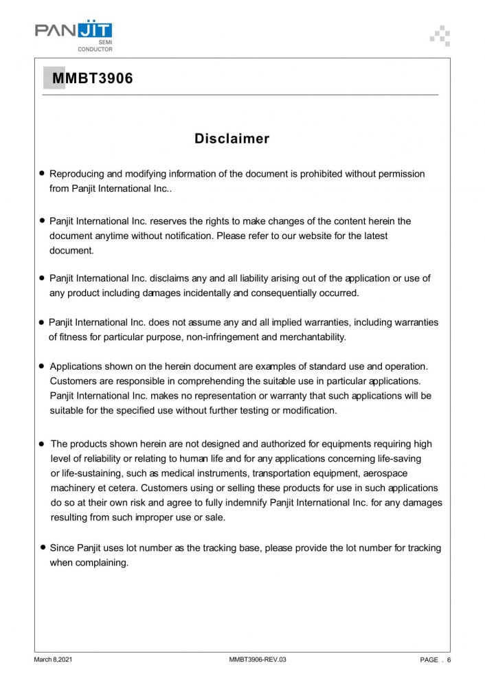 MMBT3906 datasheet page 6