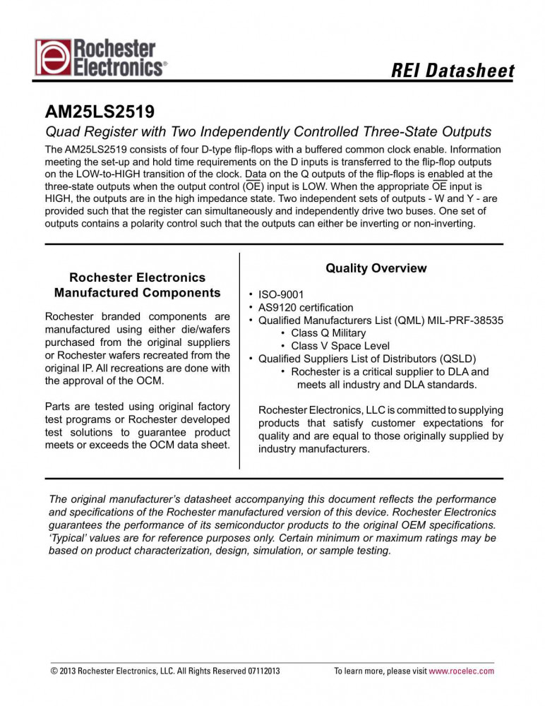 25LS2519PC datasheet page 1