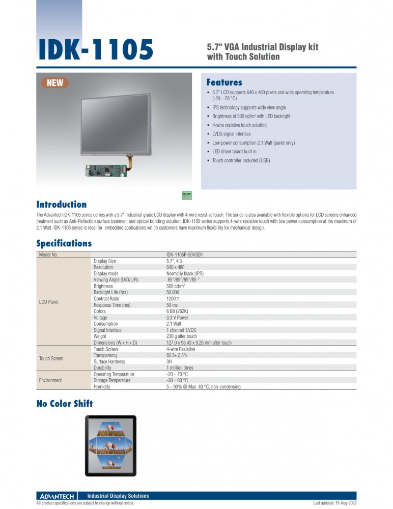 IDK-1105 technical document page 1