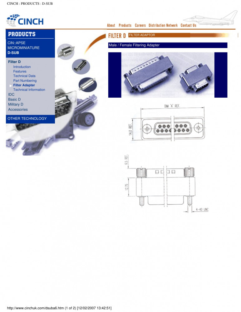 CINCH Filter D technical document page 4