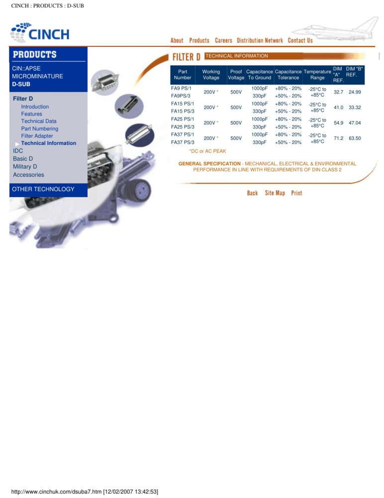 CINCH Filter D technical document page 6