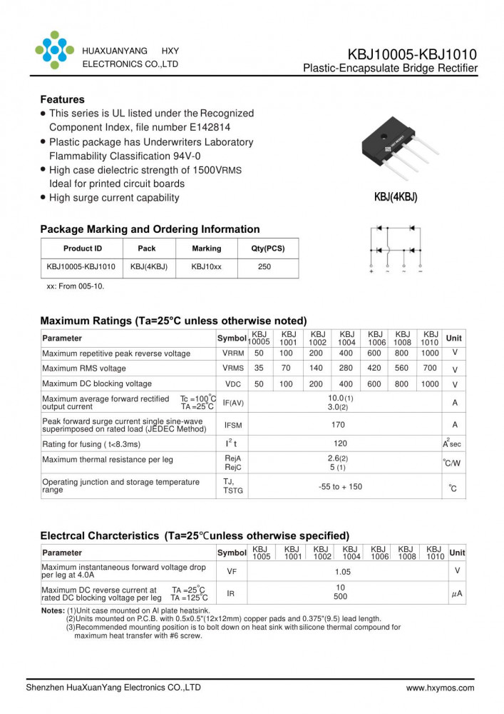 KBJ1010 datasheet page 1