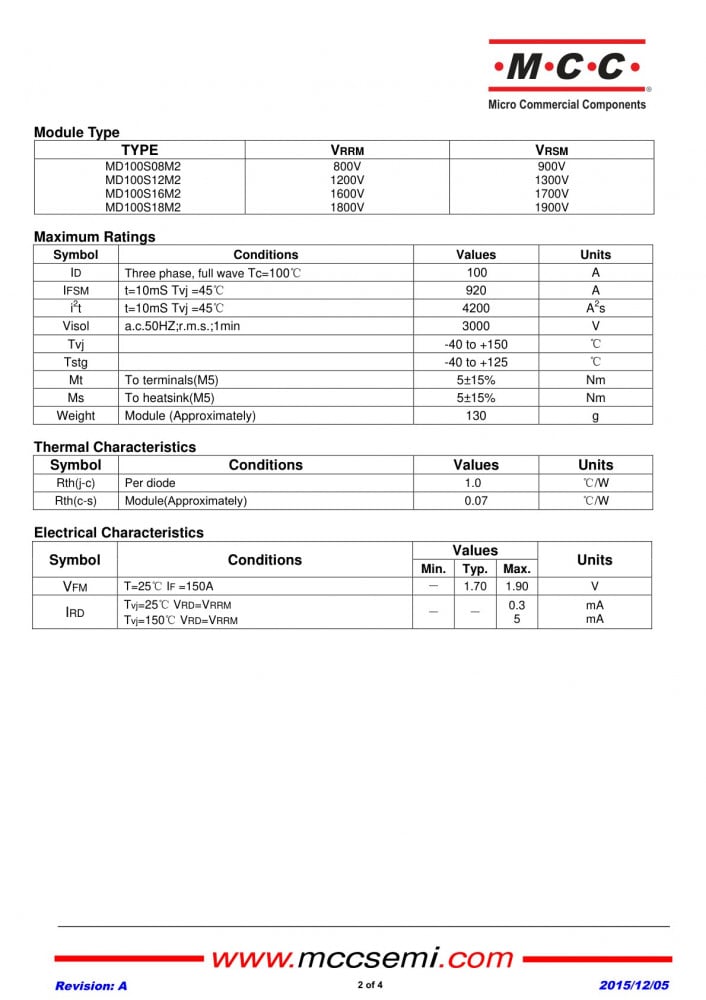 MD100S16M2-BP datasheet page 2