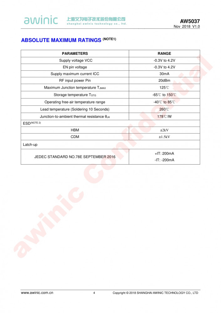 AW5037DNR datasheet page 4