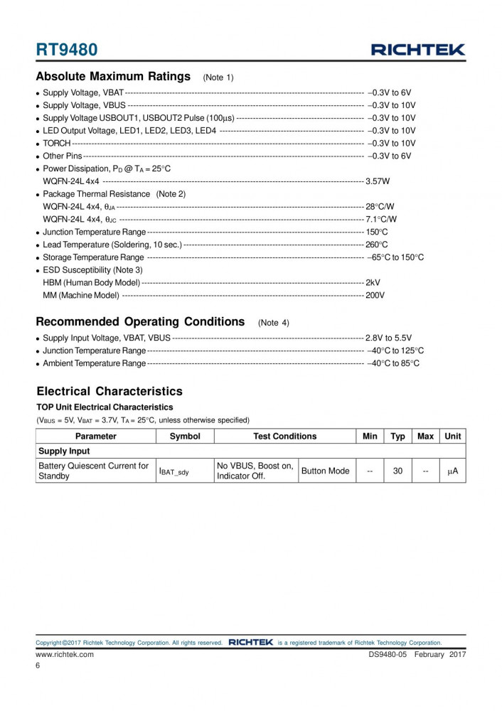 RT9480 datasheet page 6