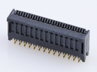 Easy-On FFC/FPC Connector, 0.50mm Pitch, Surface Mount, Vertical, Non-ZIF, Standard Footprint, Gold Plating, Black, 27 Circuits